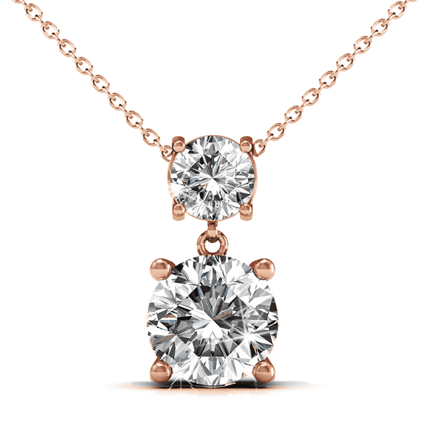 Cate & Chloe Jasmine 18k Rose Gold Pendant Necklace, Swarovski Crystals ...