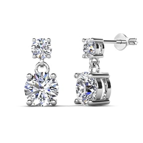 Cate & Chloe Jamie 18k White Gold Plated Stud Earrings with Swarovski ...