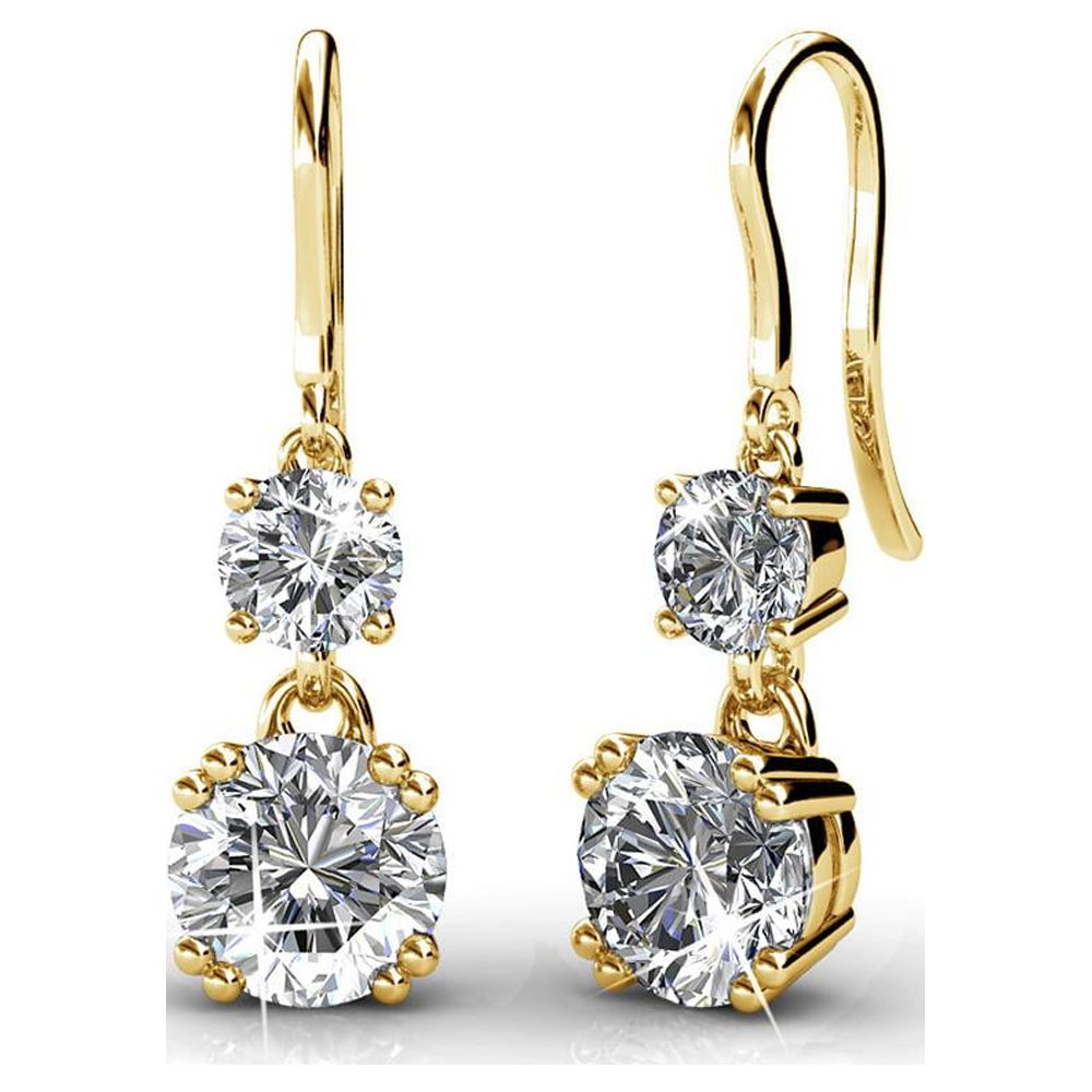 Butterfly Dangle Earrings 14k Yellow Gold Diamond Cut Drop Style ...