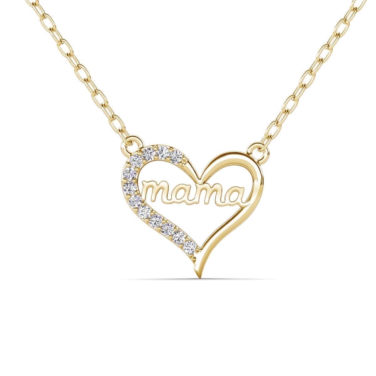 Cate & Chloe Louise 18k Yellow Gold Plated Mama Heart Necklace with ...
