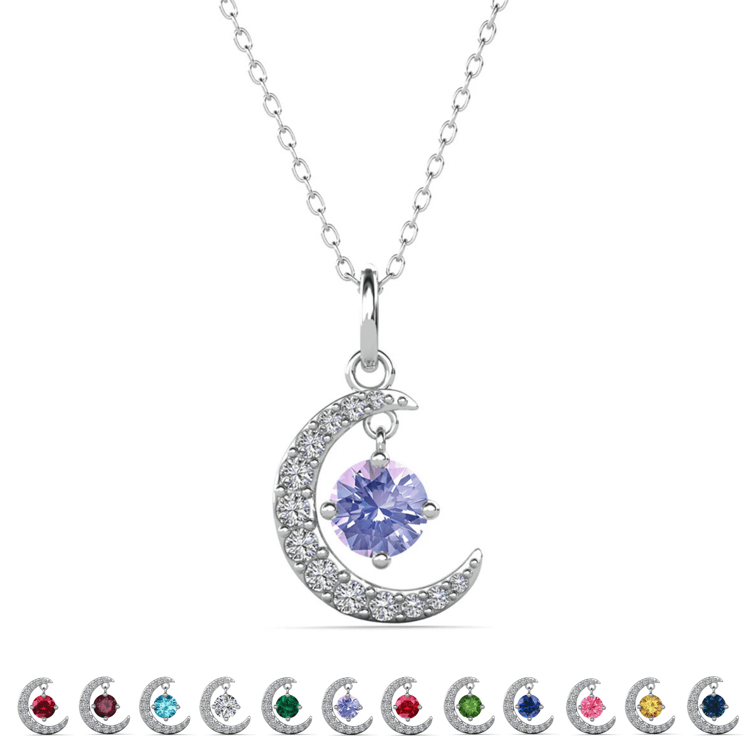 Cate & Chloe Luna June Birthstone Necklace with Alexandrite Swarovski ...
