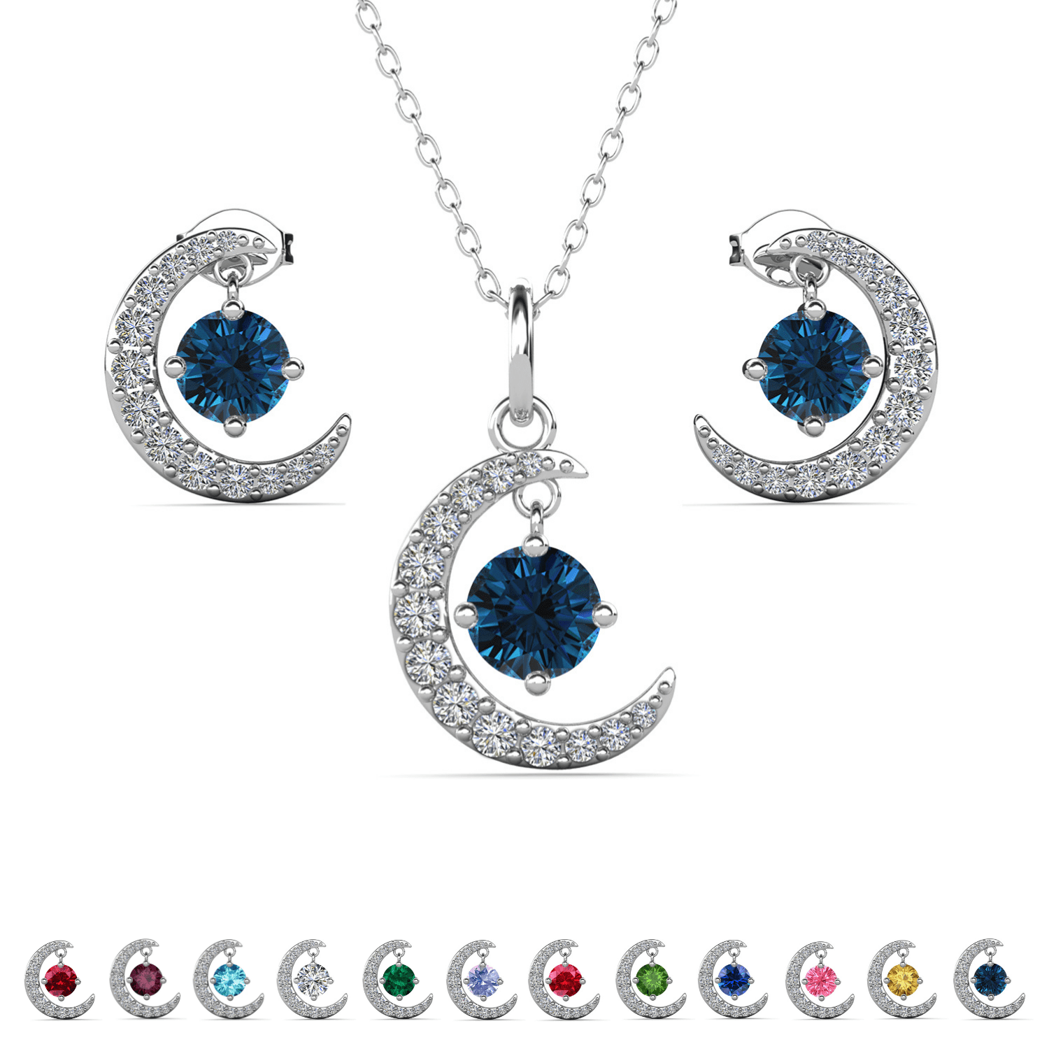 Cate & Chloe Luna December Birthstone 18k White Gold Plated Women ...