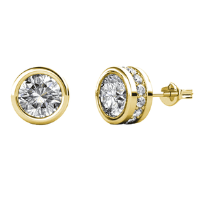 Cate & Chloe Cecilia 18k Yellow Gold Plated Silver Stud Earrings with ...