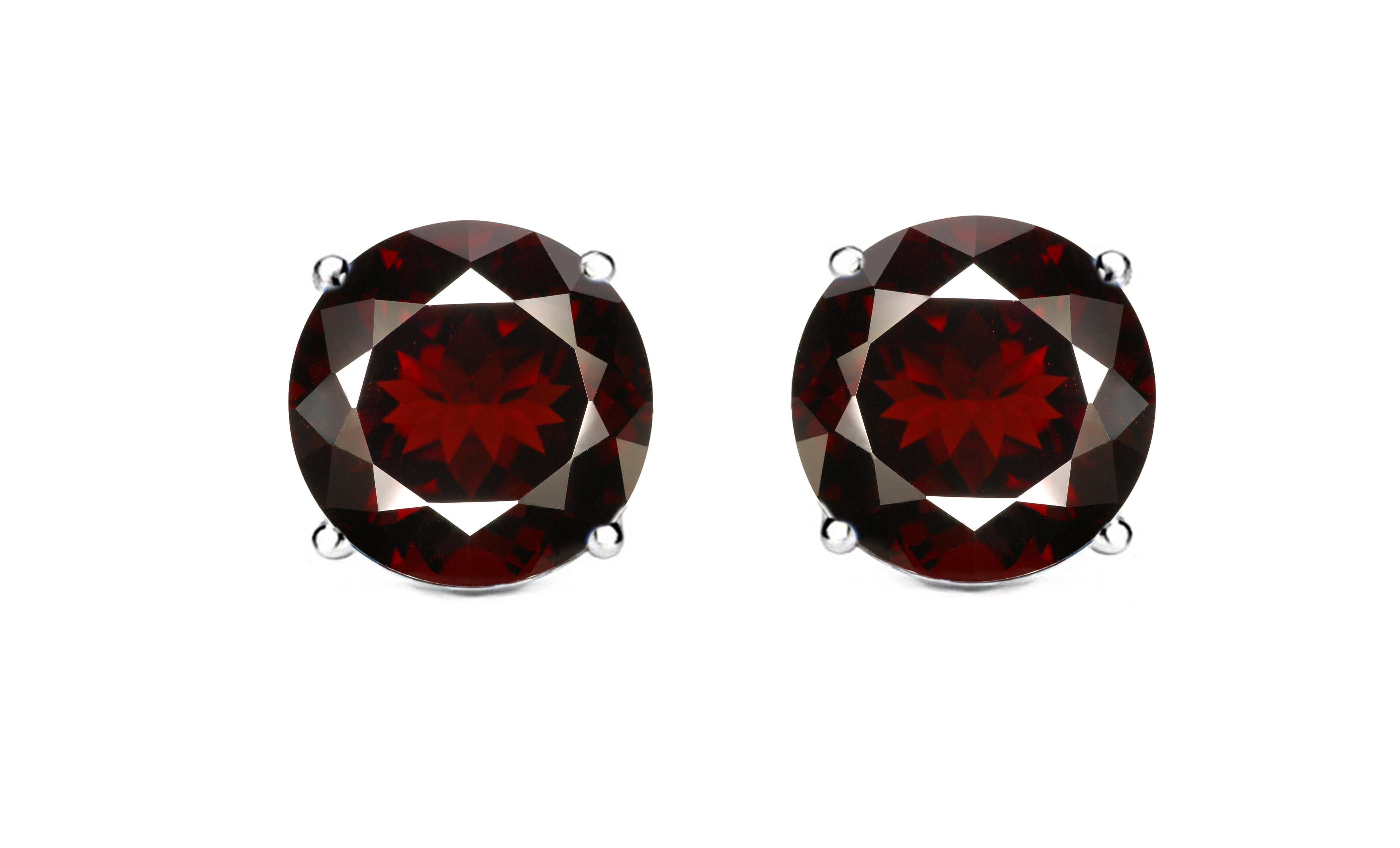 Cate & Chloe Magnolia 18k White Gold Plated Stud Earrings with Garnet ...