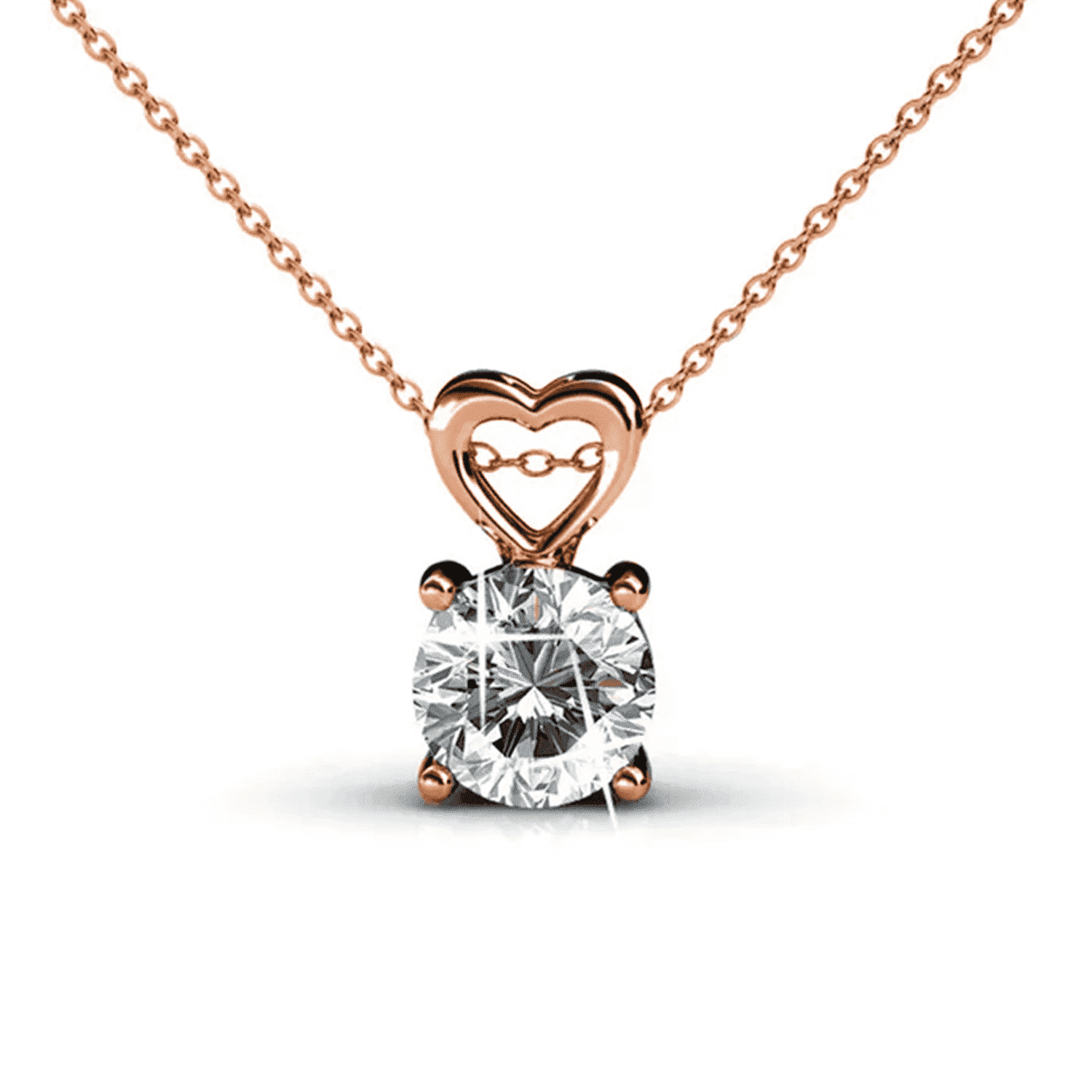 Cate & Chloe Marian 18k Rose Gold Plated Heart Pendant Necklace with ...