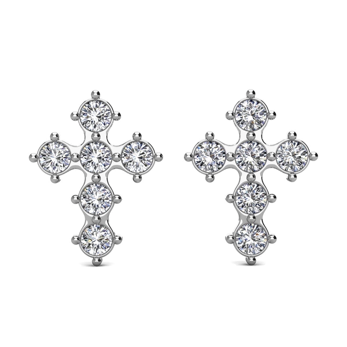 Cate & Chloe Marissa 18k White Gold Plated Cross Stud Earrings with ...