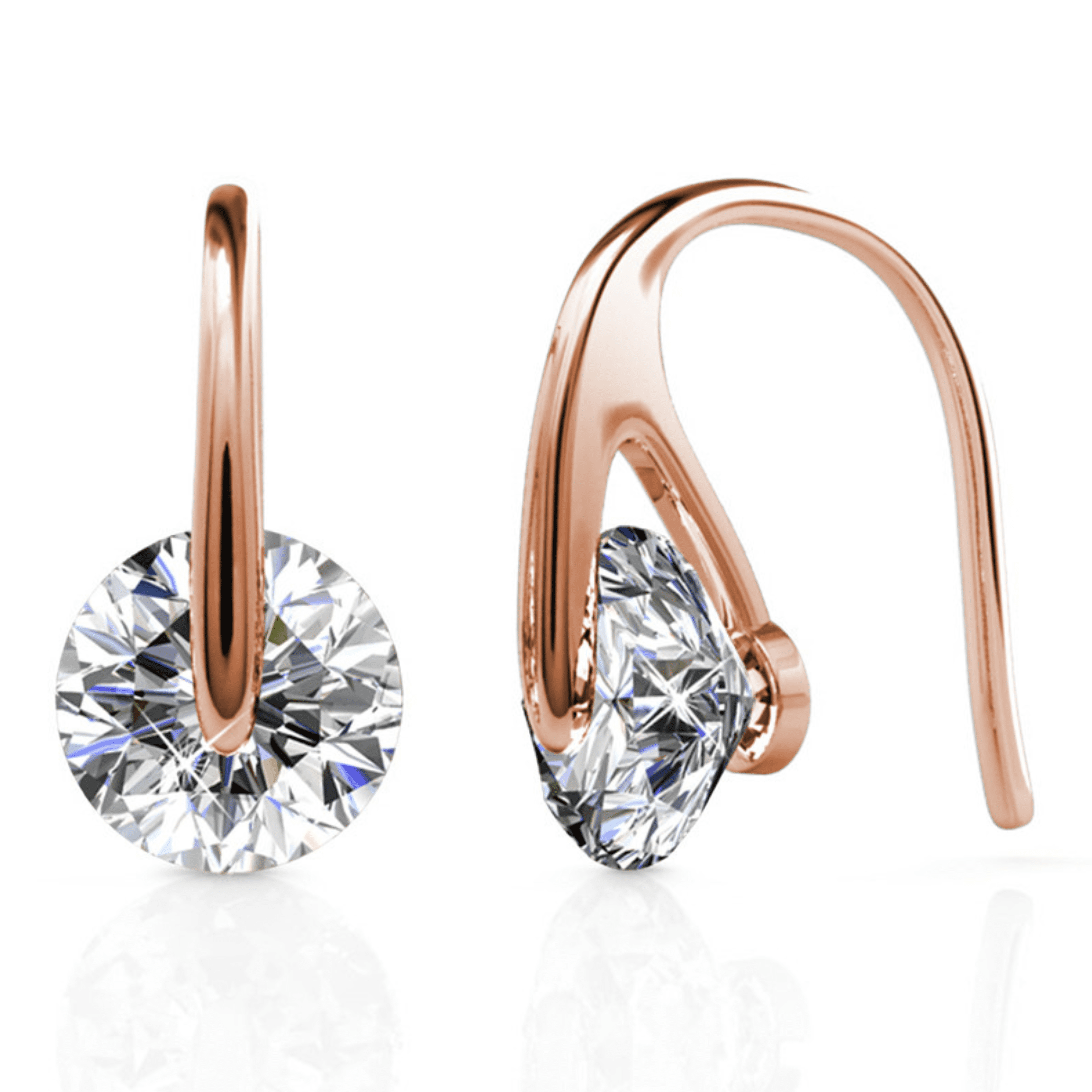 Cate & Chloe McKayla Rose Gold Plated Drop Earrings with Swarovski ...