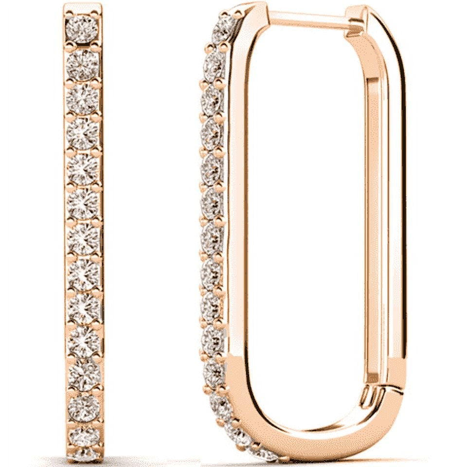 Cate & Chloe Nadia 18k Rose Gold Plated Hoop Earrings with Swarovski Crystals Gift for Women ...
