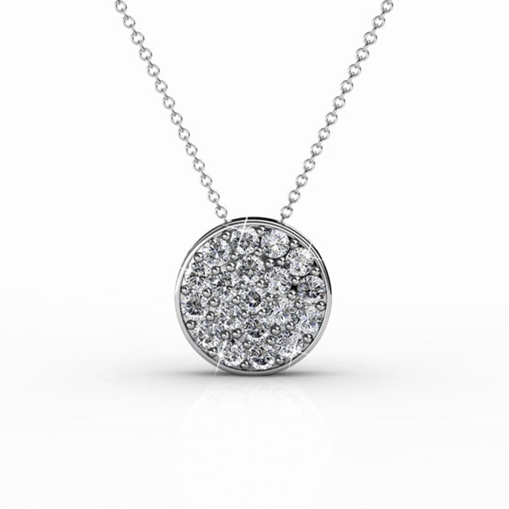 Cate & Chloe Nelly 18k White Gold Plated Pendant Chain with Genuine ...
