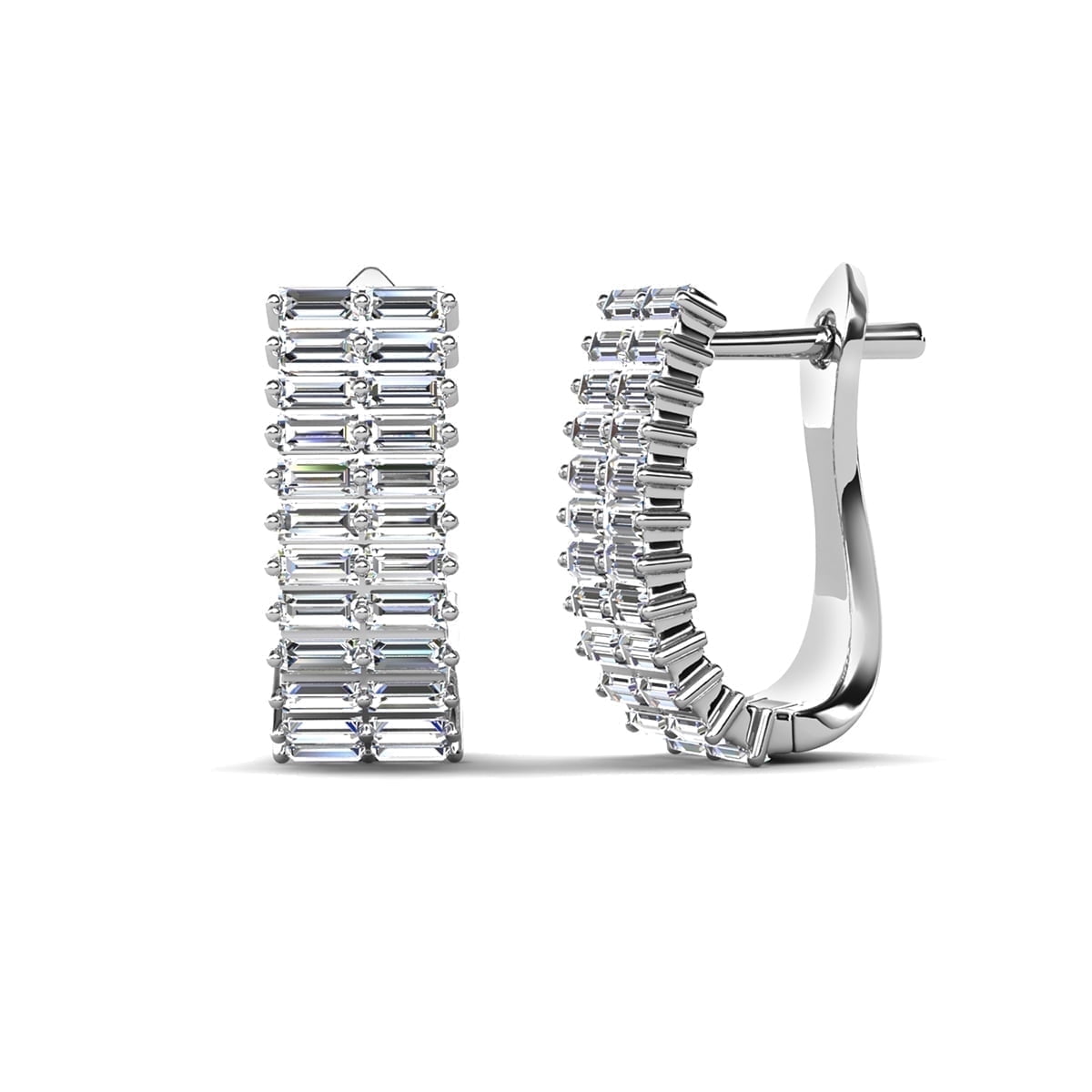 Cate & Chloe 18k White Gold Plated Pixie Hoop Earrings with Cubic Zirconia for Women - Walmart.com