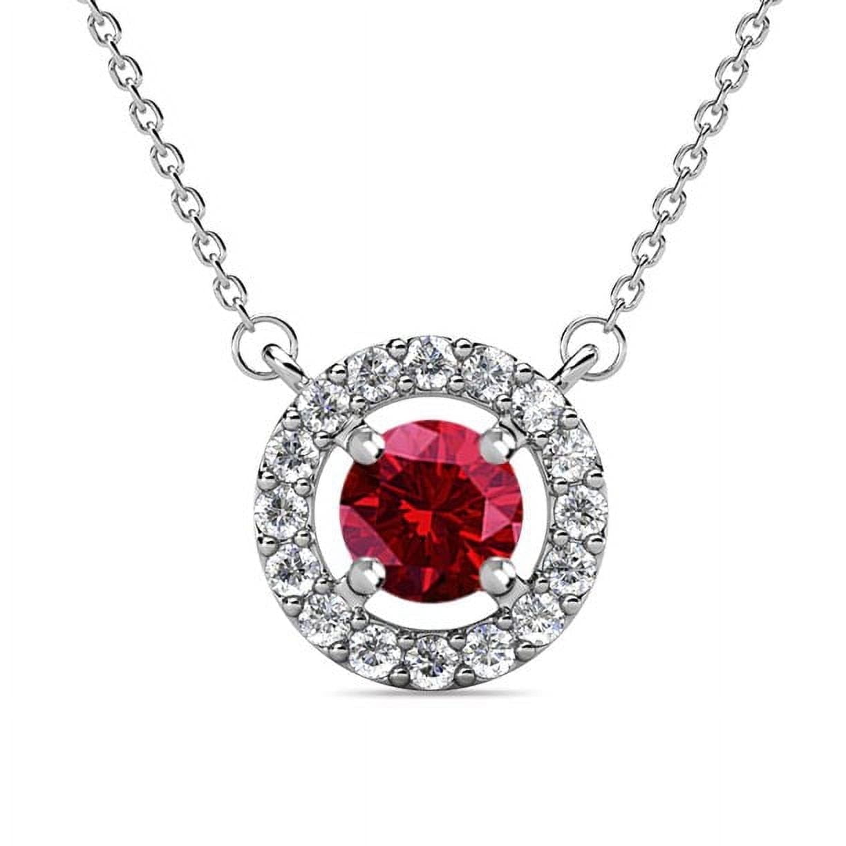 Cate & Chloe 18k Gold Plated Crystal Halo Necklace, Garnet January Birthstone - Walmart.com