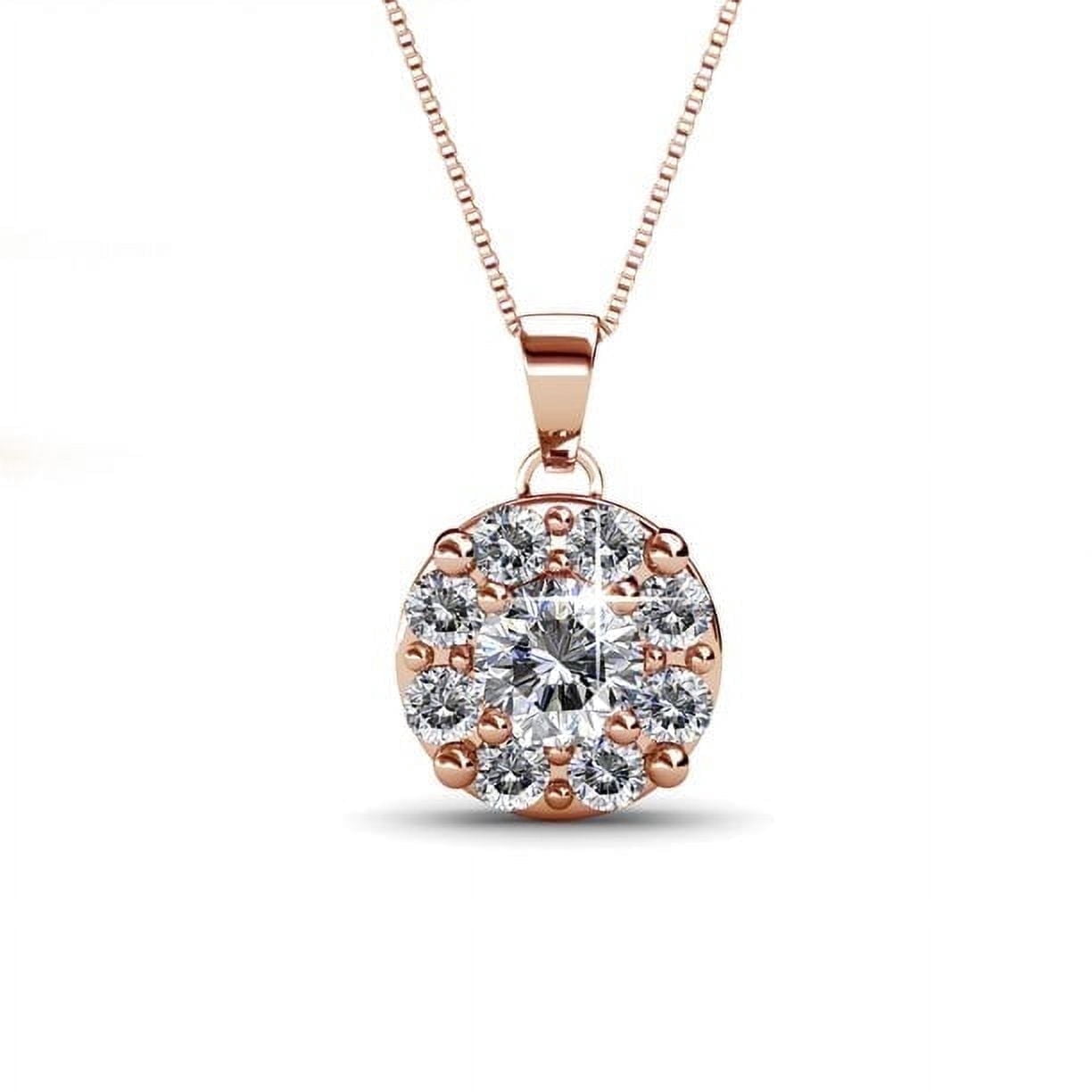 Cate & Chloe Ruth 18k Rose Gold Plated Necklace with Swarovski Crystals ...