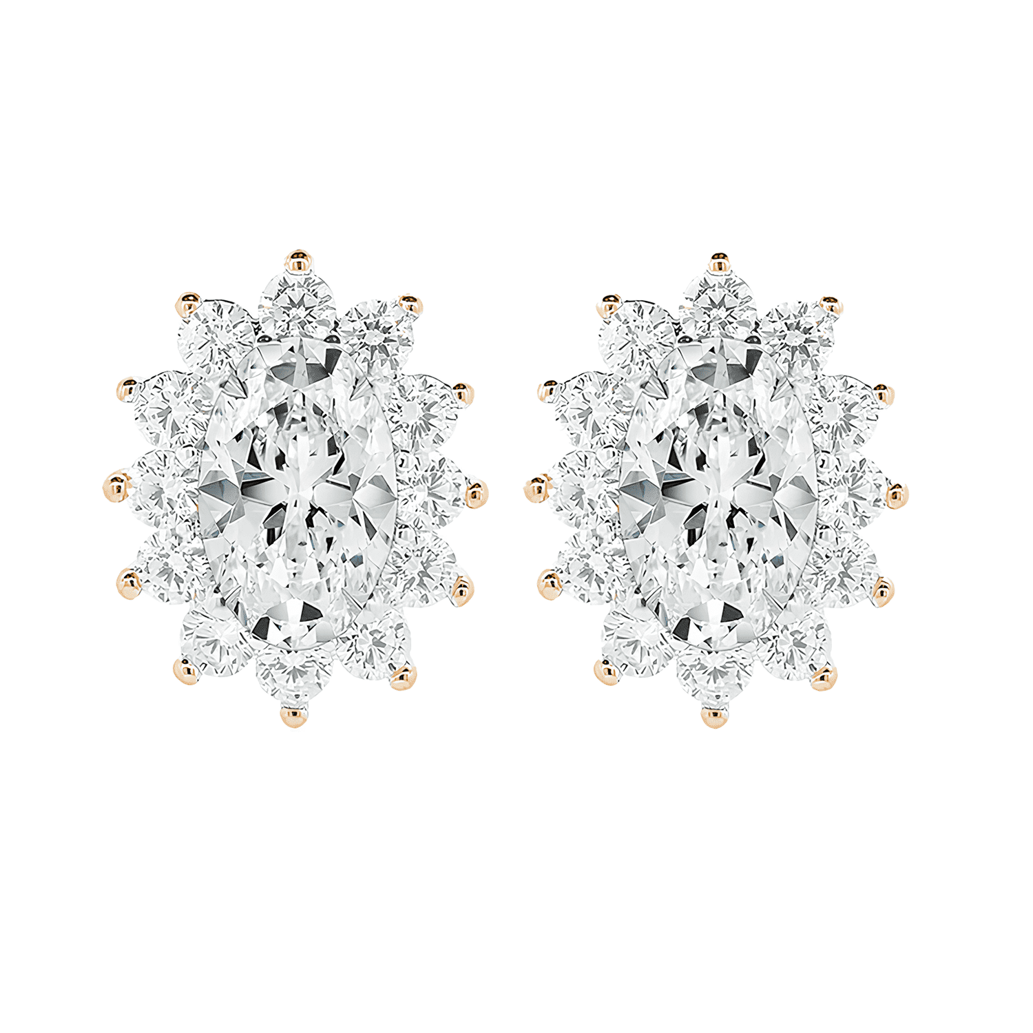 Cate & Chloe Sage 18k Rose Gold Plated Stud Earrings with Simulated ...