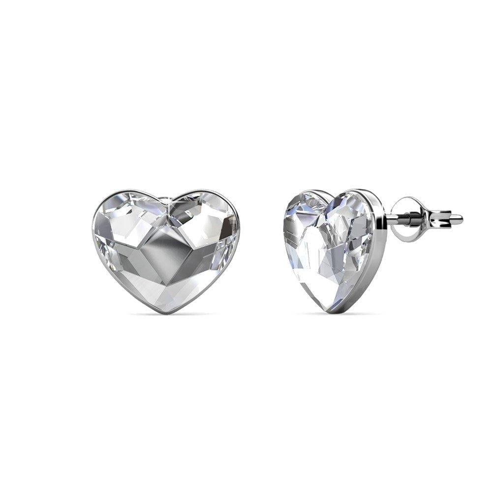 Cate & Chloe, Heart Stud Earrings, Swarovski Crystals, Violet - Walmart.com