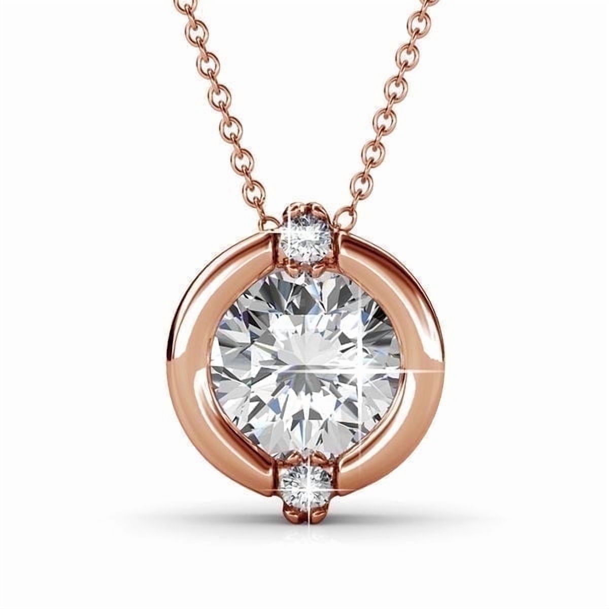 "Cate & Chloe Zara 18k Rose Gold Necklace, Swarovski Crystal Pendant ...