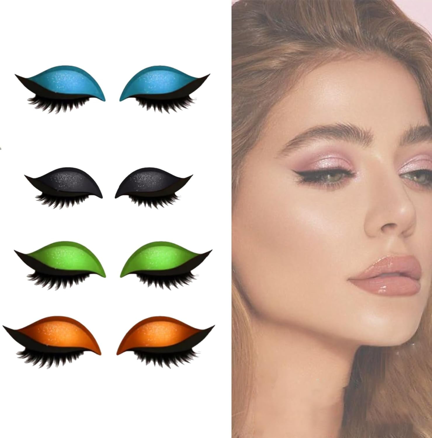 Categorye Lazy Eyelash Stickers, Lazy Eye Shadow Eyelash Patch, 2-in-1 ...