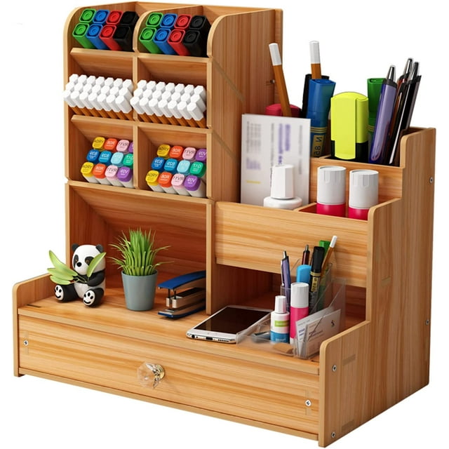 Catekro Desk Organiser, Pen Holder with Drawer for Home, Office, School ...