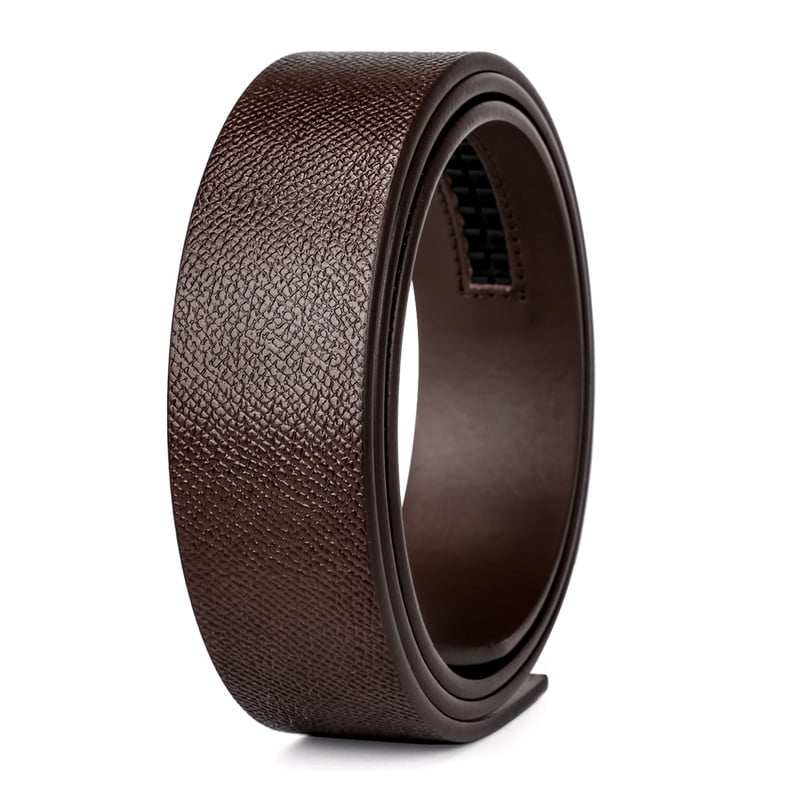 ‌Catelles Brown Automatic Buckle Top-Grain Leather Belt for Men,No ...