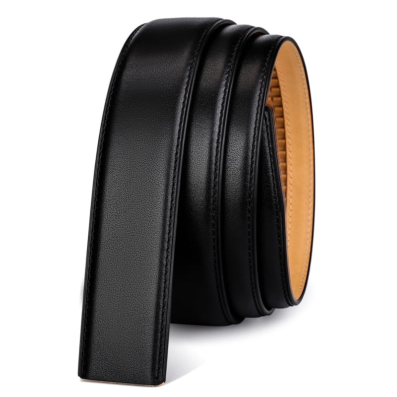Catelles Men's Top-Grain Cowhide Black Leather Belt Strap for Automatic ...