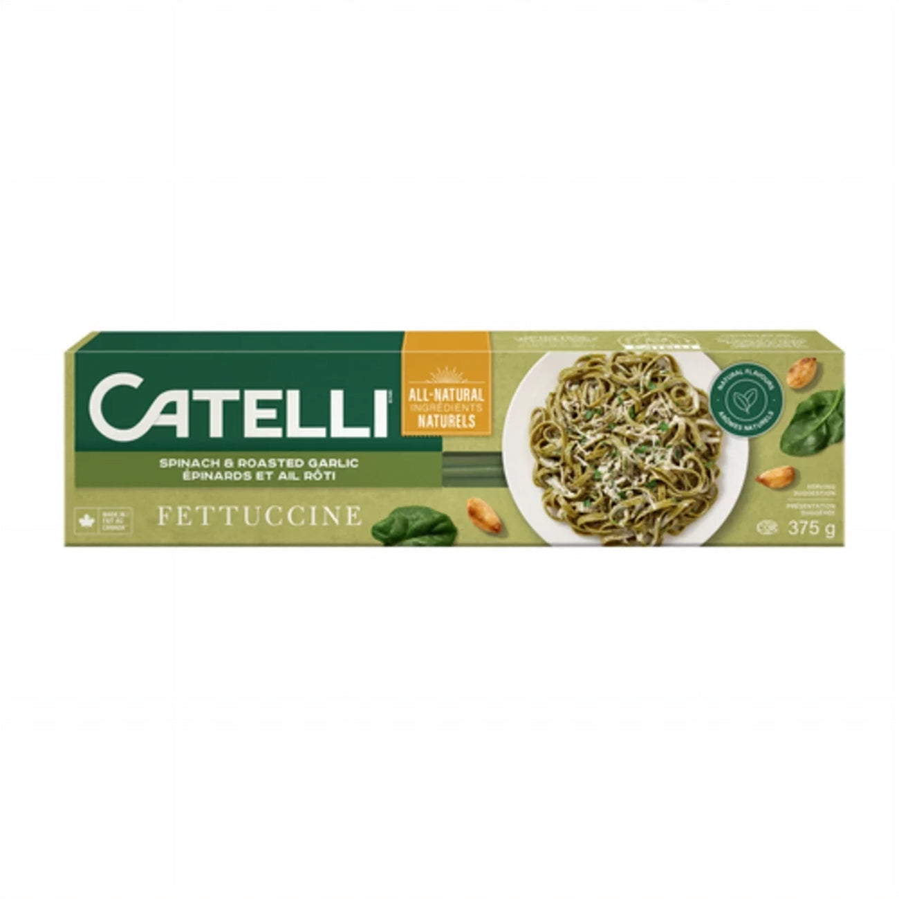 Catelli Spinach & Roasted Garlic Fettuccine Pasta, 375g/13.2 oz ...