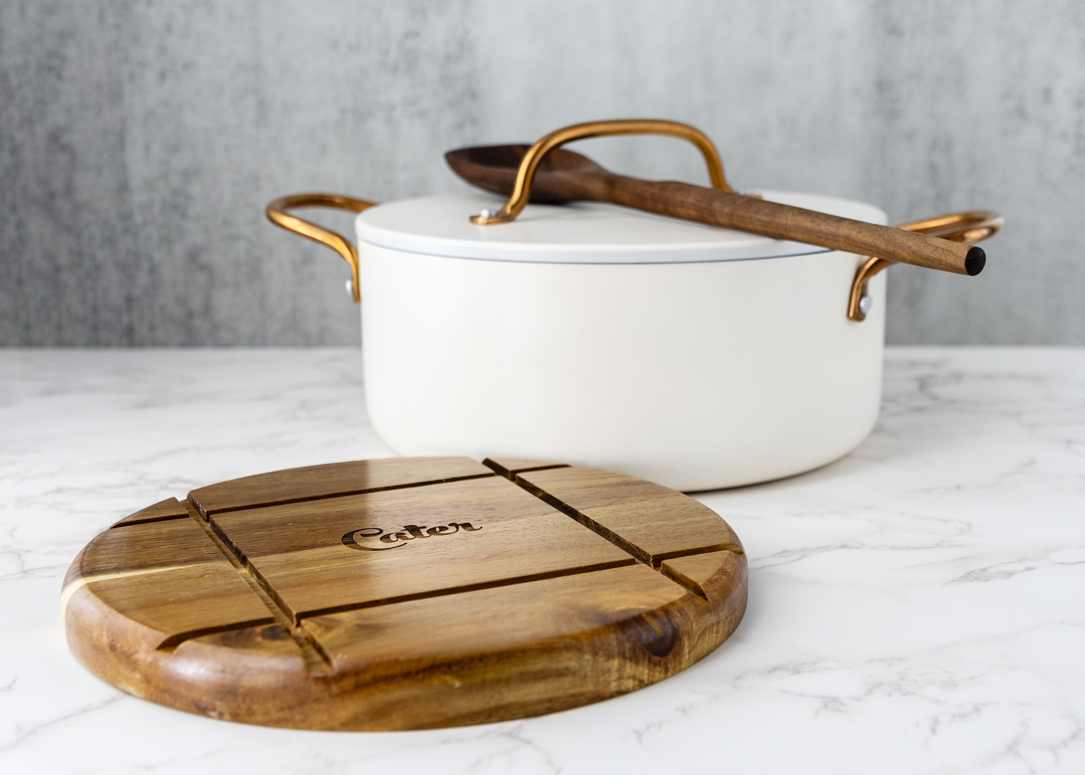 Cater Modern Acacia Wood Trivet for Hot Pots and Pans, 9”W X 9”D X ...