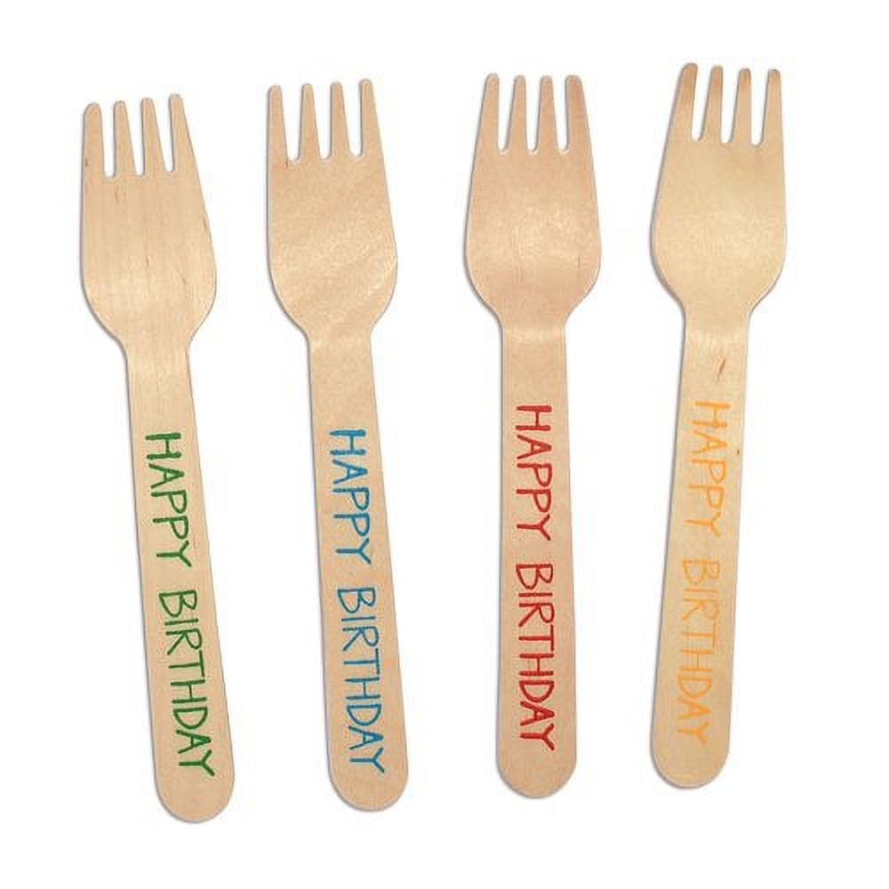 CaterEco Birchwood Happy Birthday Print Dinner Fork (Set of 200 ...