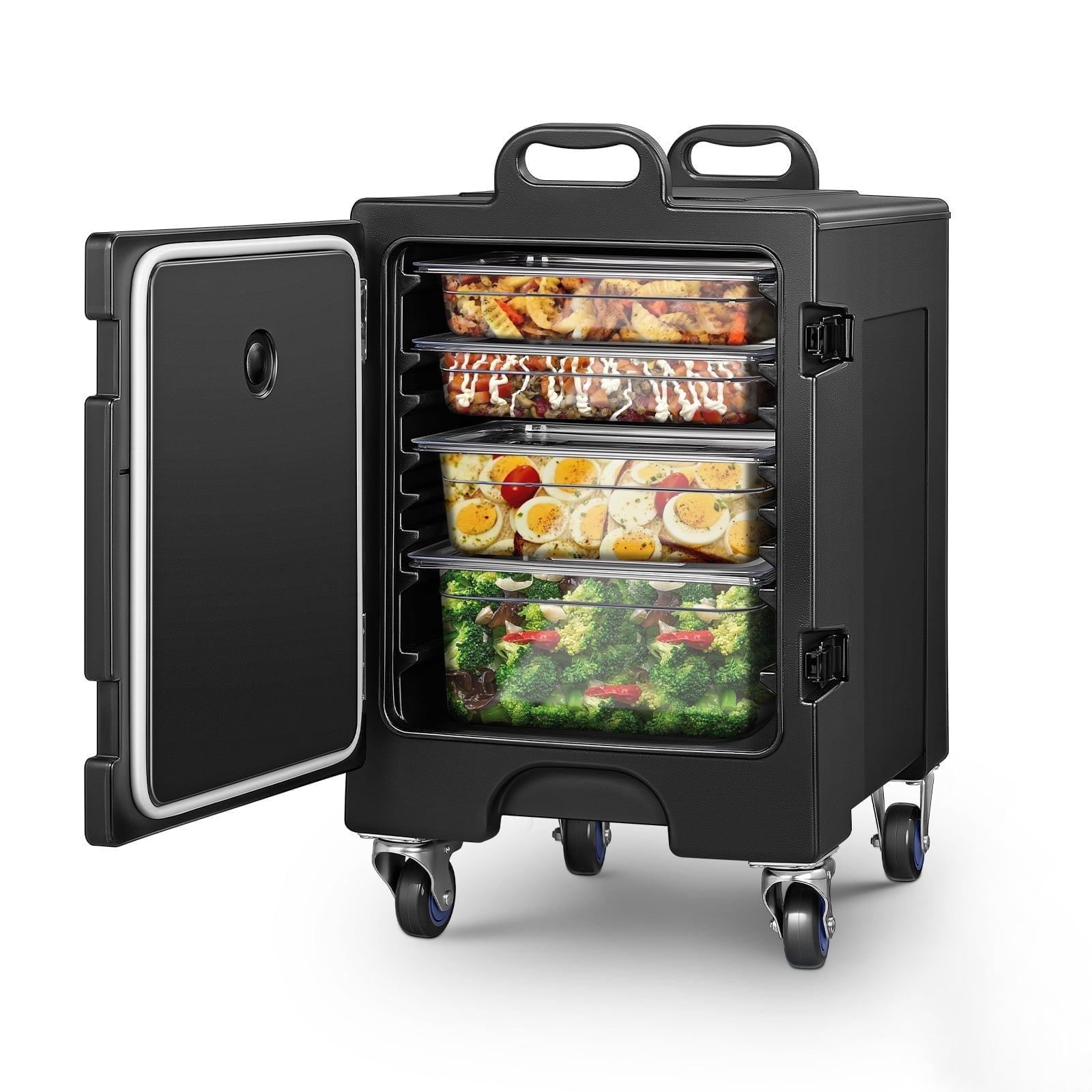 Catering Hot Box Food Warmer w/Wheels, 82Qt LLDPE Insulated Food Pan Carrier, No Electricity ...