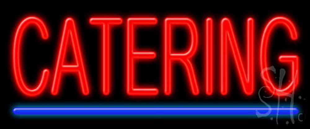 Catering LED Neon Sign 10 x 24 - inches, Black Square Cut Acrylic ...