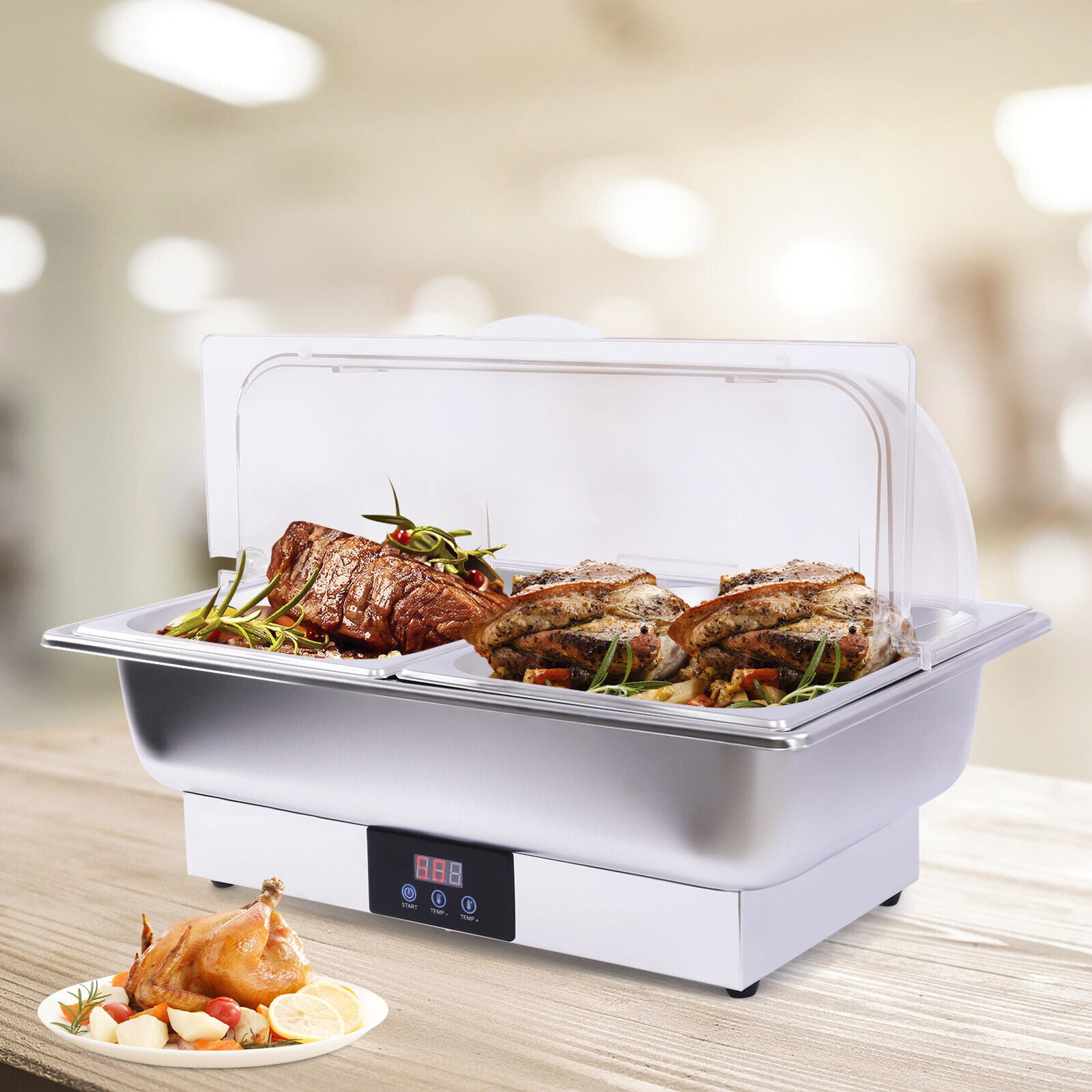 Stainless Steel Electric Chafer, 12Qt Buffet Food Warmer, 600W Catering ...