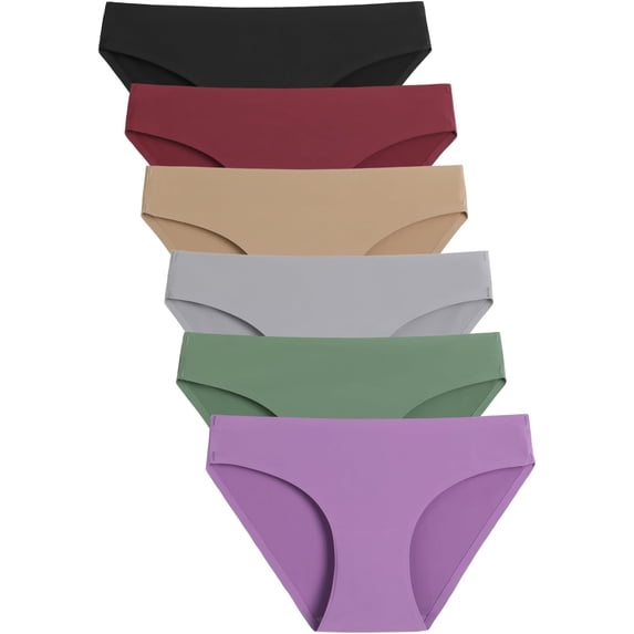 Caterlove Women's Seamless Underwear No Show Stretch Bikini Panties ...