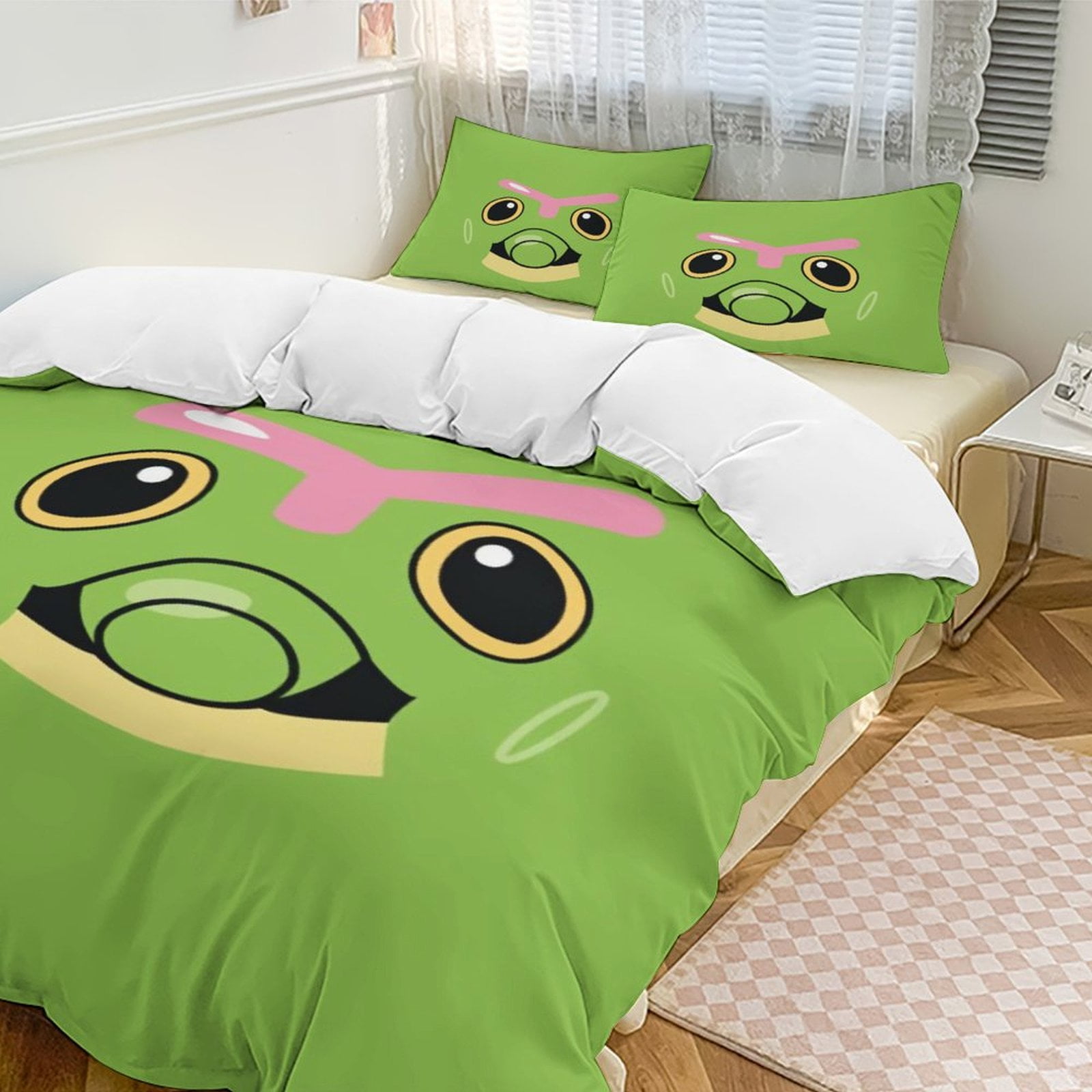 Caterpie Bed Duvet Cover Funny Anime Cartoon Bedding Sets Lightweight 3 ...