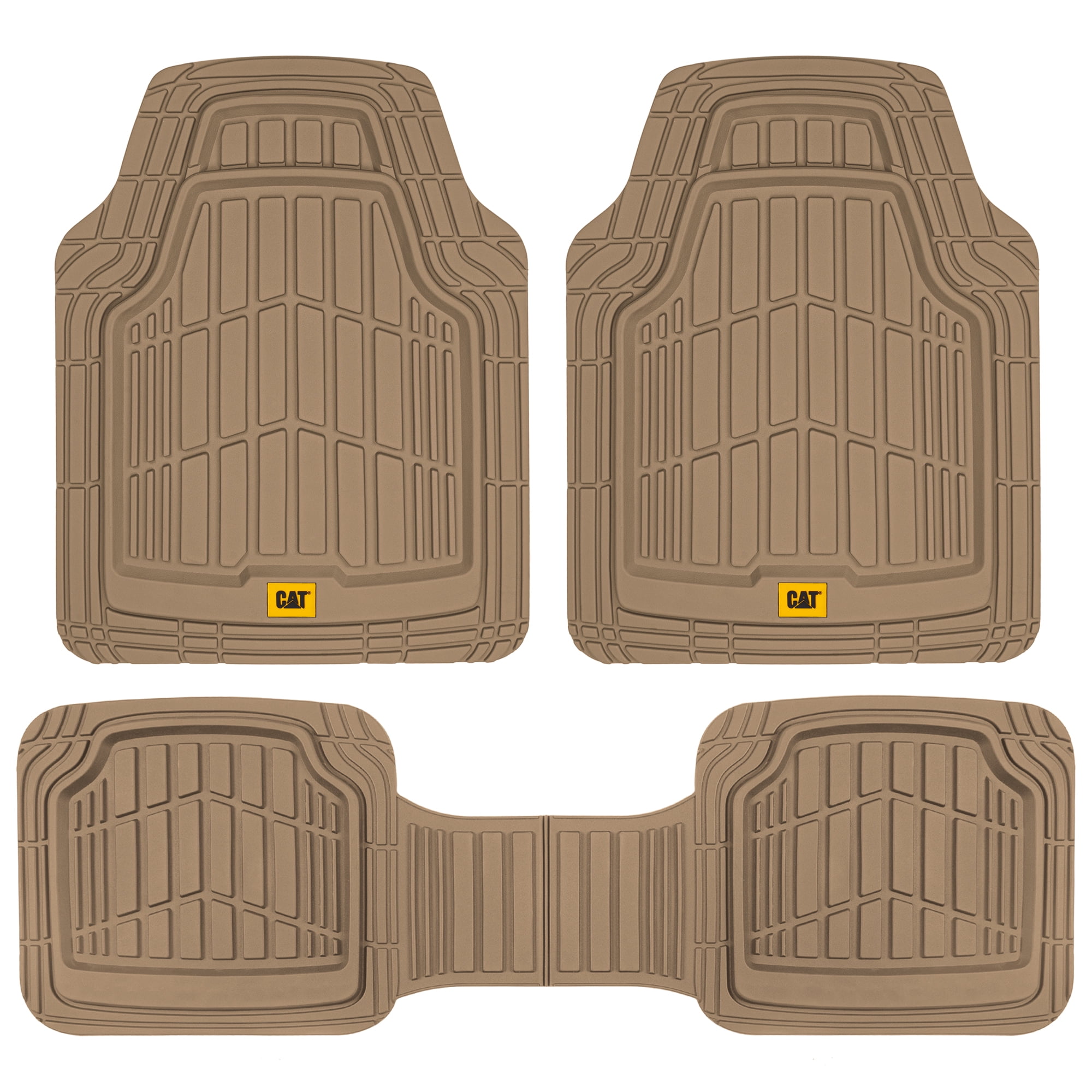 Cat® ToughRide™ Heavy-Duty 3 Piece Rubber All Season Floor Mats for Car ...