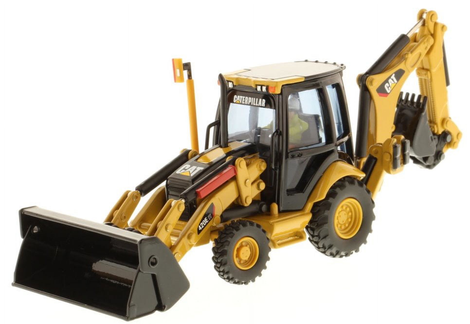 Caterpillar 420E Centre Pivot Backhoe Loader, Yellow - Diecast Masters ...
