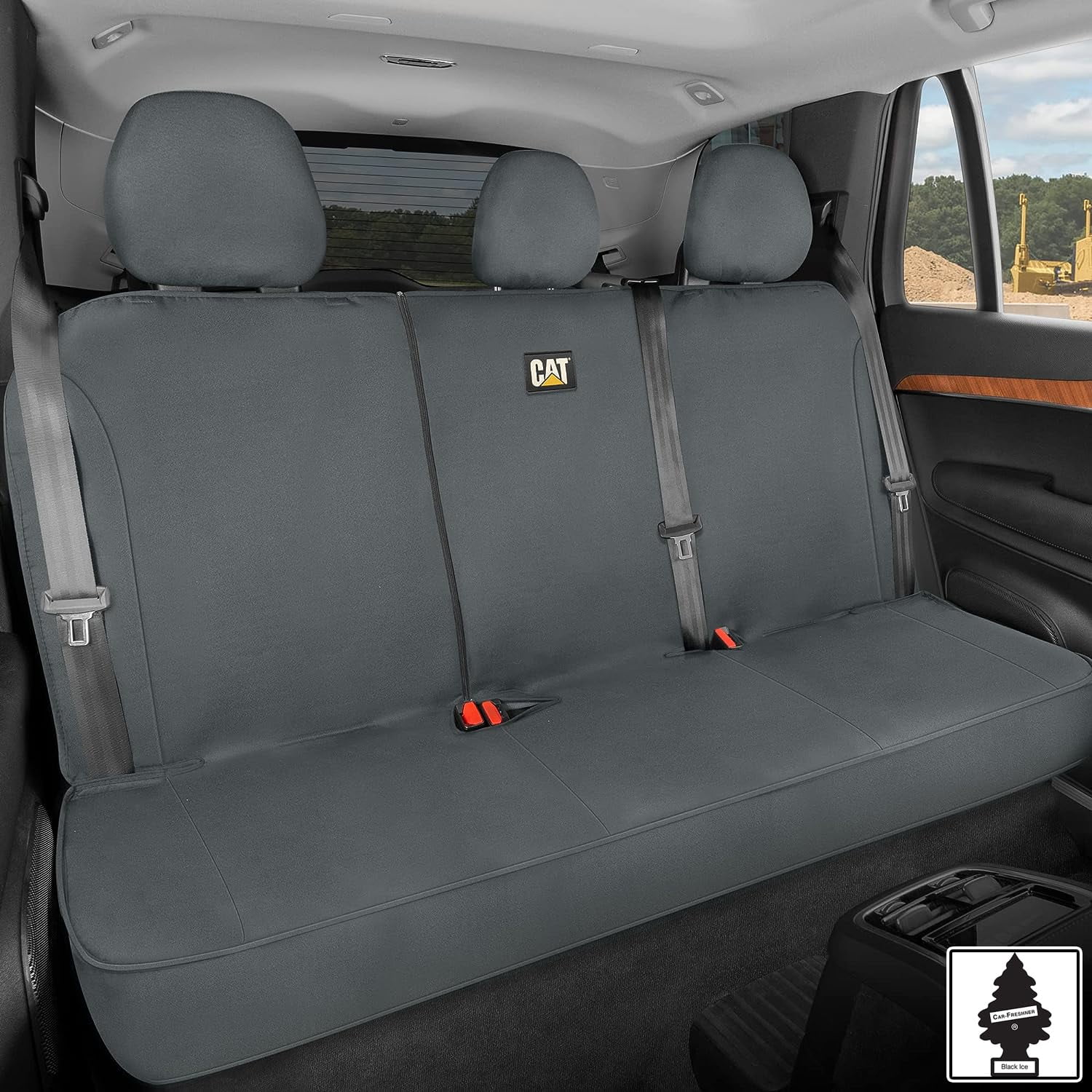 Yupbizauto Caterpillar Universal Rear Bench Seat Cover Grey Bundle ...