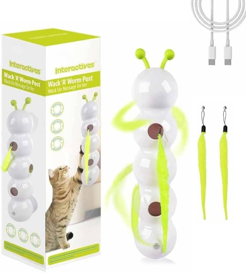 Caterpillar Cat Toy,Interactive Smart Cat Toy, Rechargeable Motion ...