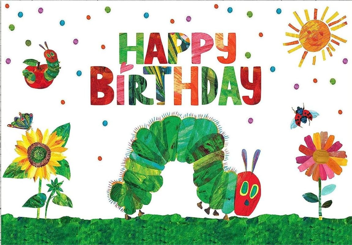 Caterpillar Custom Birthday Backdrop Background Flowers Photography ...