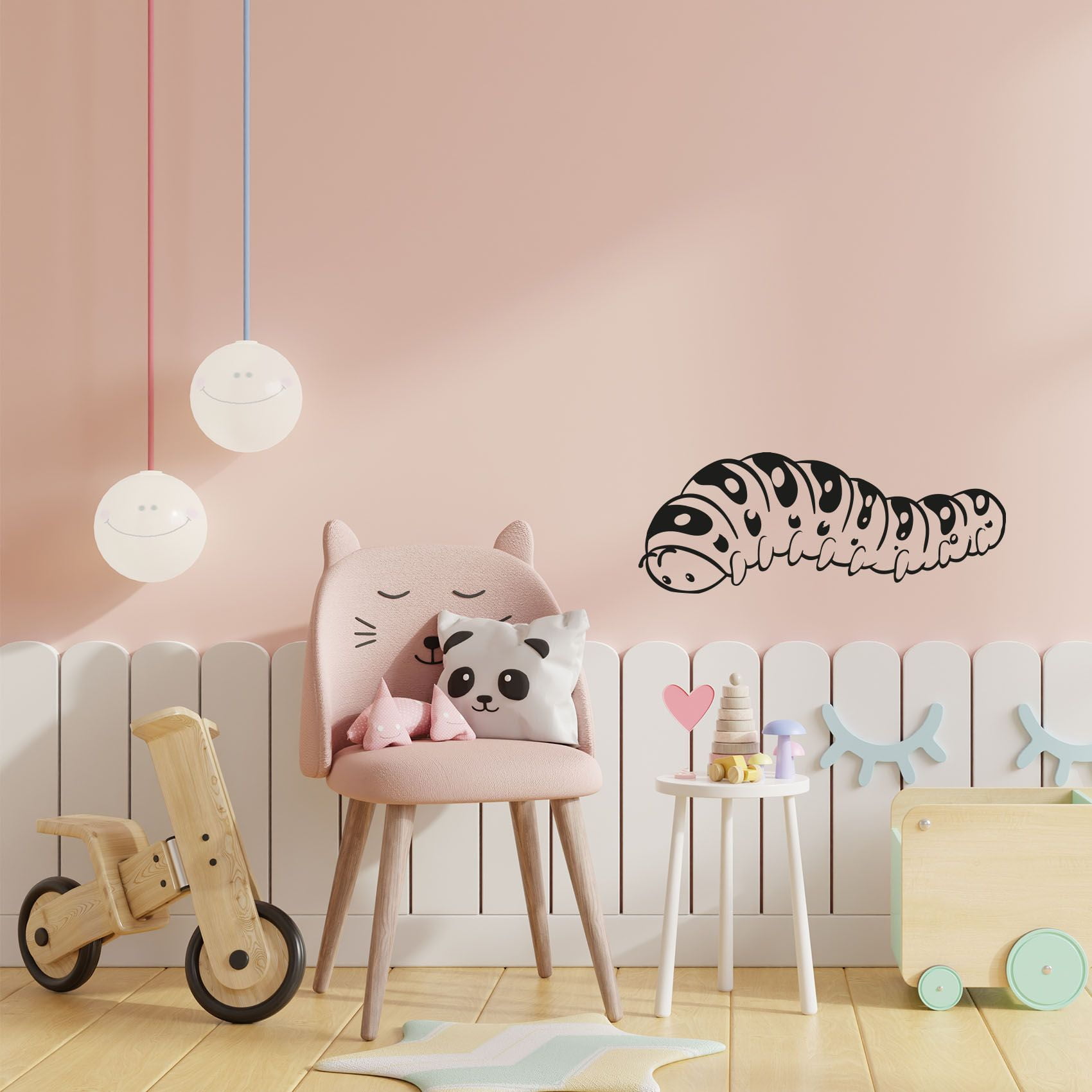 Caterpillar Cute Crawling Silhouette Larvae Cute Animal Insect Vinyl ...