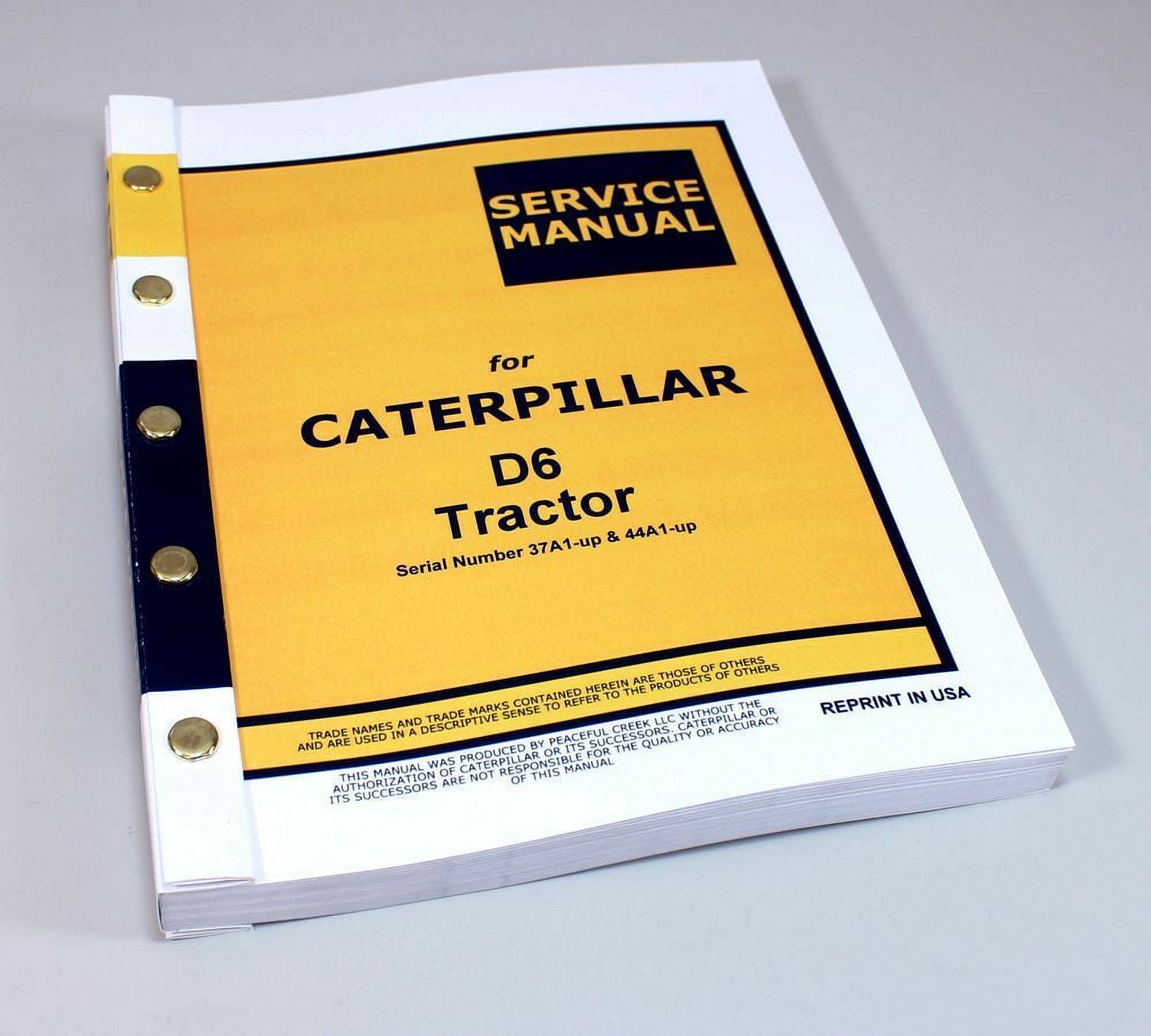 Caterpillar D6 D6B Crawler Dozer Tractor Service Repair Manual 37A1 Up ...