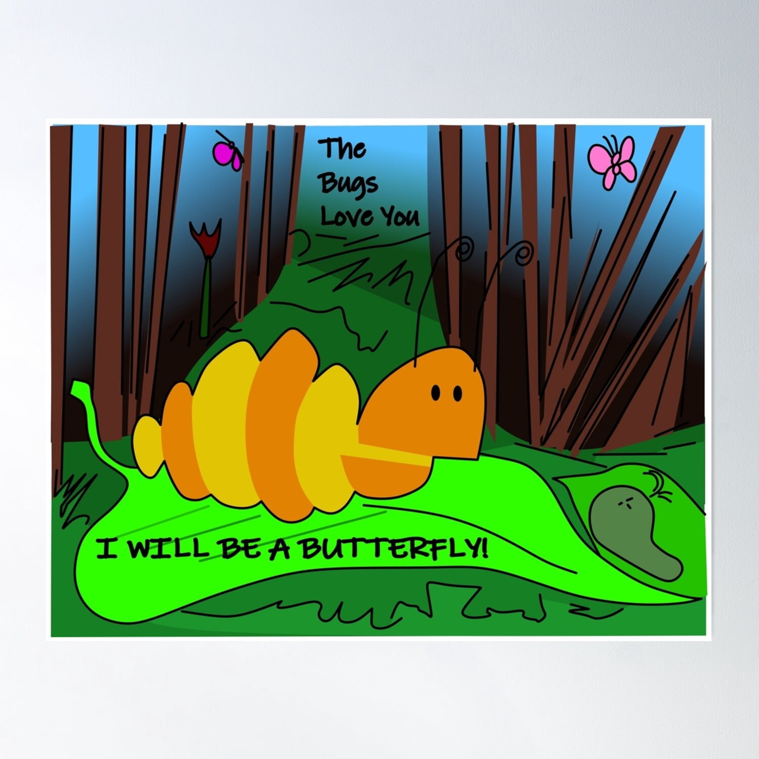 Caterpillar Dreams Poster Wall Art, Modern Wall Decor, 12x18 UNFRAMED ...