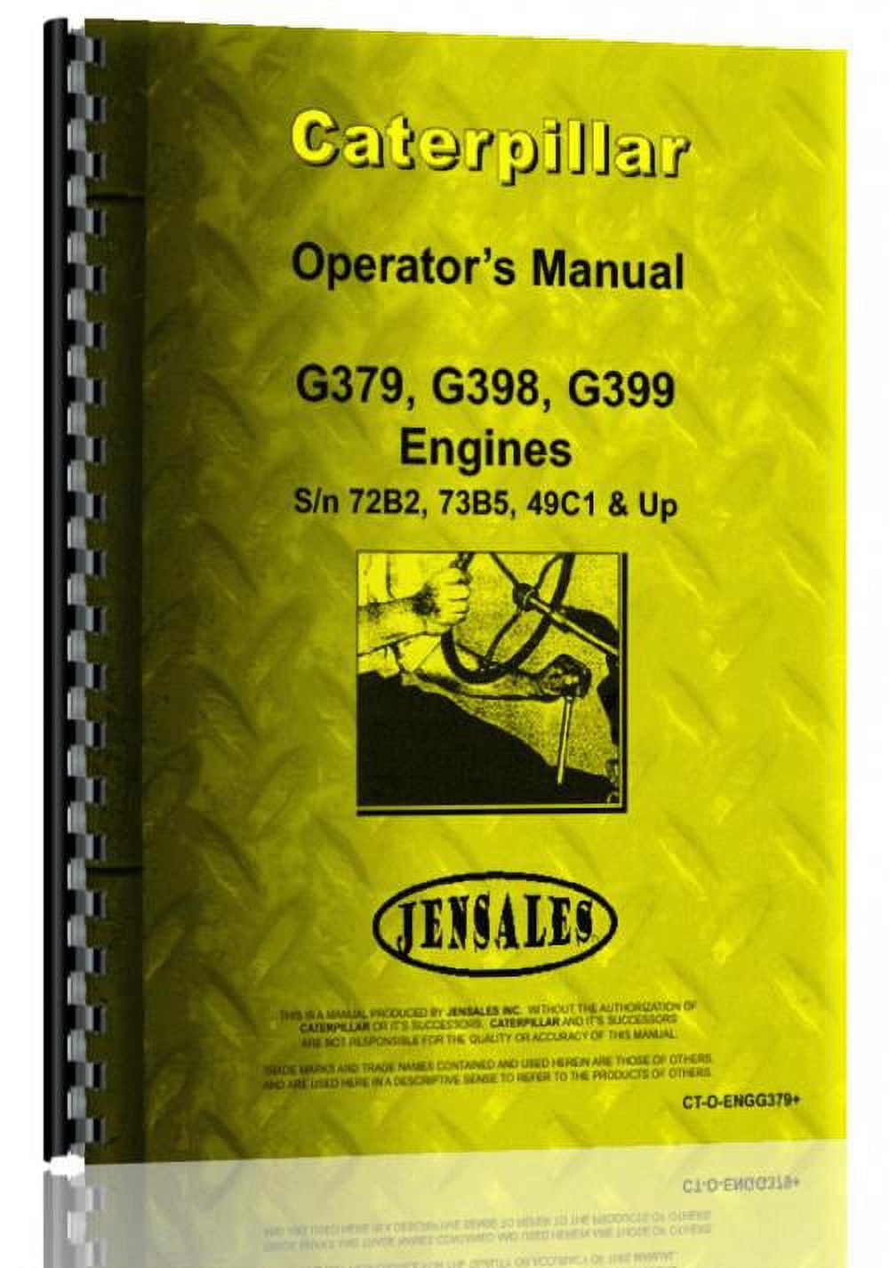 Caterpillar G399 Engine Operators Manual - Walmart.com