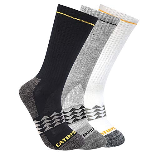 Caterpillar Men's Max Half Cushion Crew Socks (3 pack) Multi ...