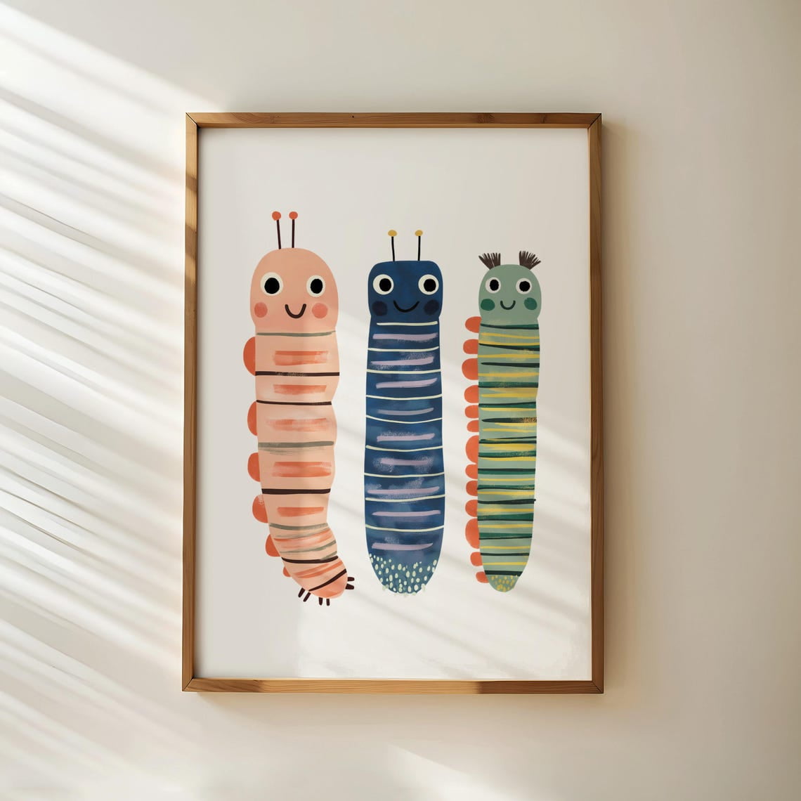 Caterpillar Nursery Art Print: Bug Wall Decor #1915, Stretched Canvas ...