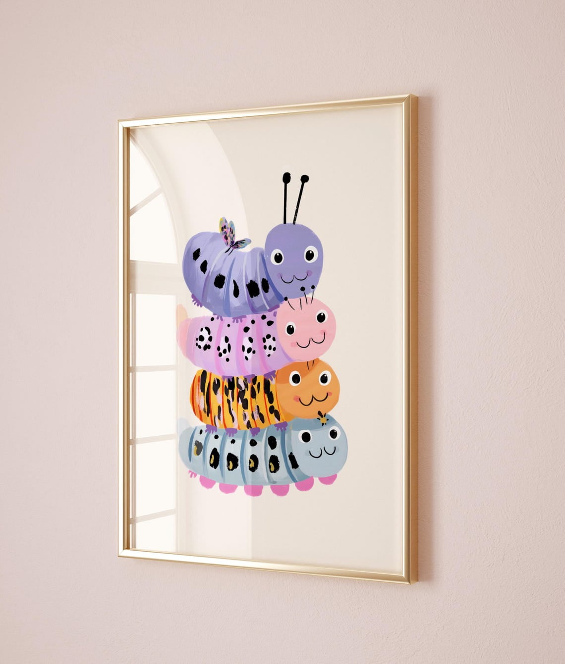 Caterpillar Nursery Print: Kids Room Bug Wall Art #1917, Stretched Canvas Size 12x18 - Walmart.com