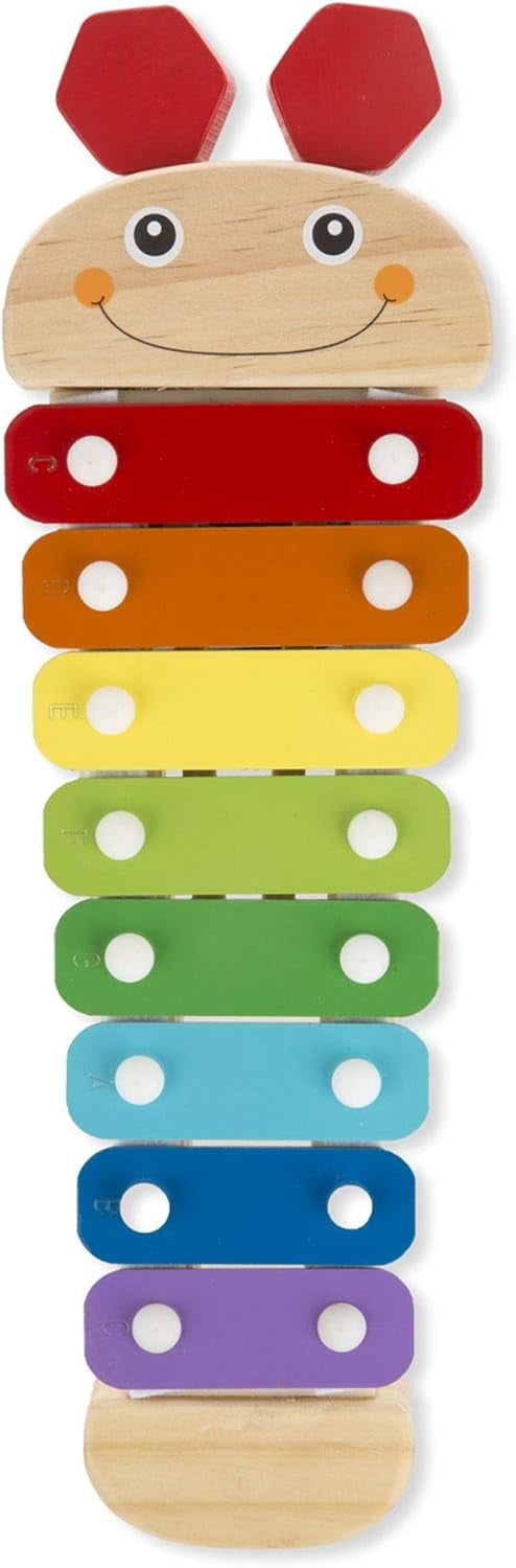 Caterpillar Xylophone Musical Toy With Wooden Mallets 15.25" x 6.5" x 1 ...