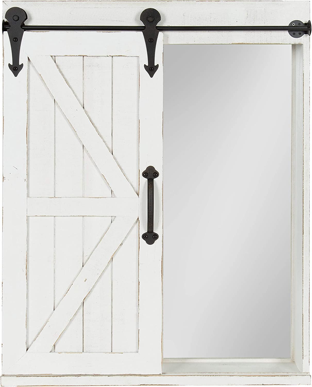 Cates Decorative Wood Wall Storage Cabinet with Vanity Mirror and ...