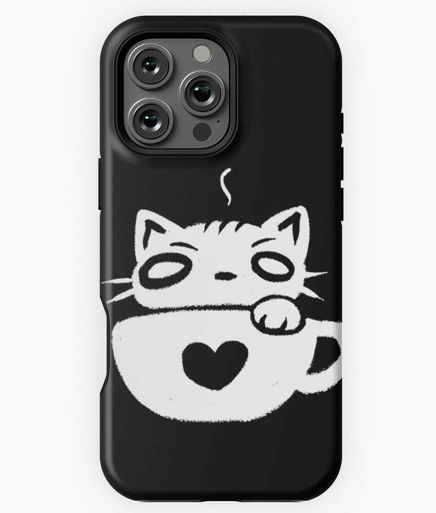 Catfe Cat and Cafe Logo Funny M2808 Phone Case for iPhone 17 16 15 14 ...
