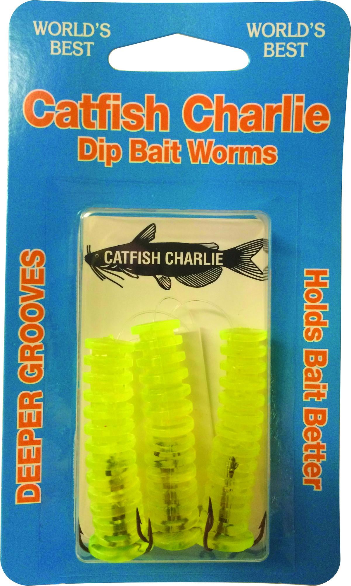 Catfish Charlie DBG-3-07 Deeper Holes Dip Bait Worms for Catfish, 3 ...