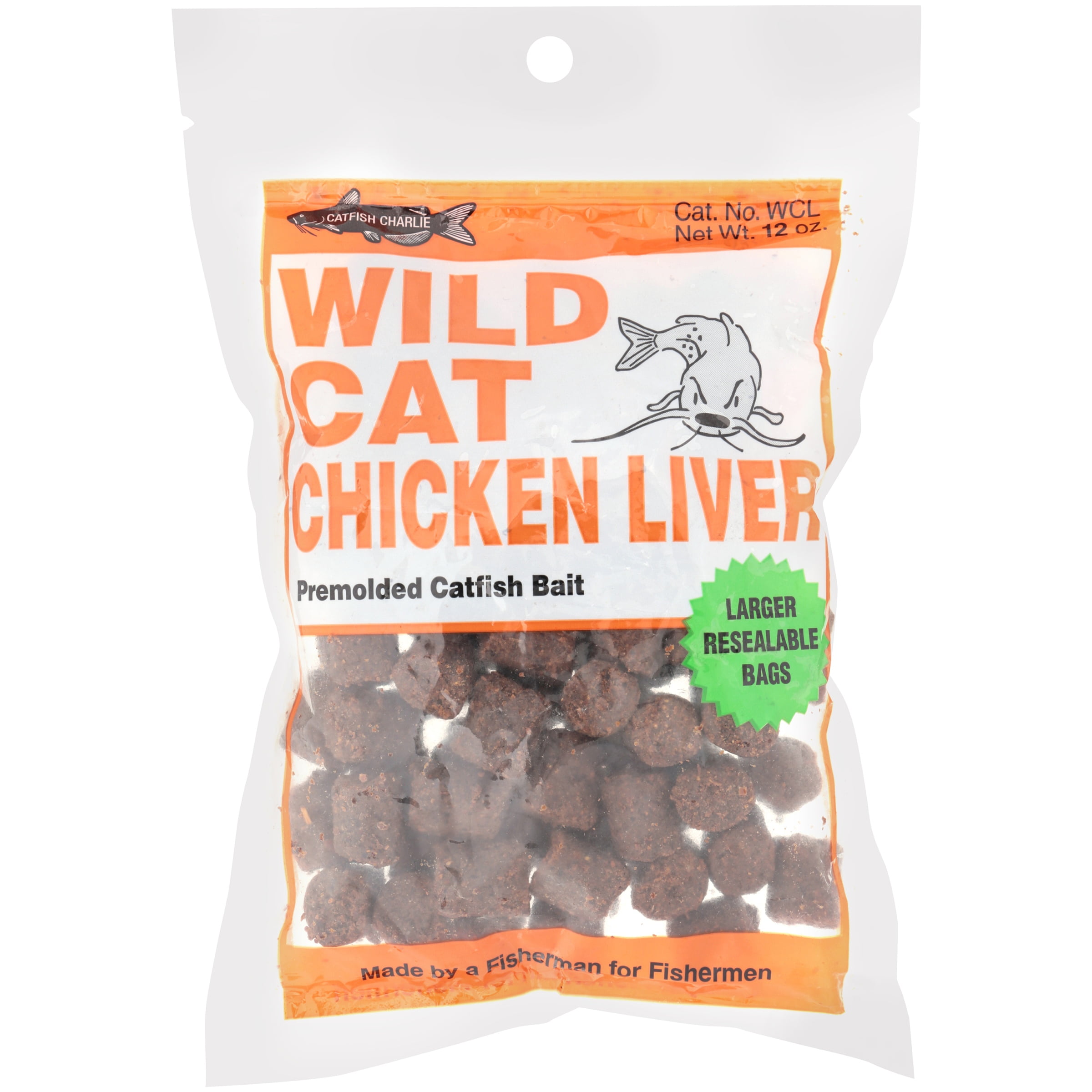 Catfish Charlie Wild Cat Chicken Liver Premolded Catfish Bait 12 oz for ...