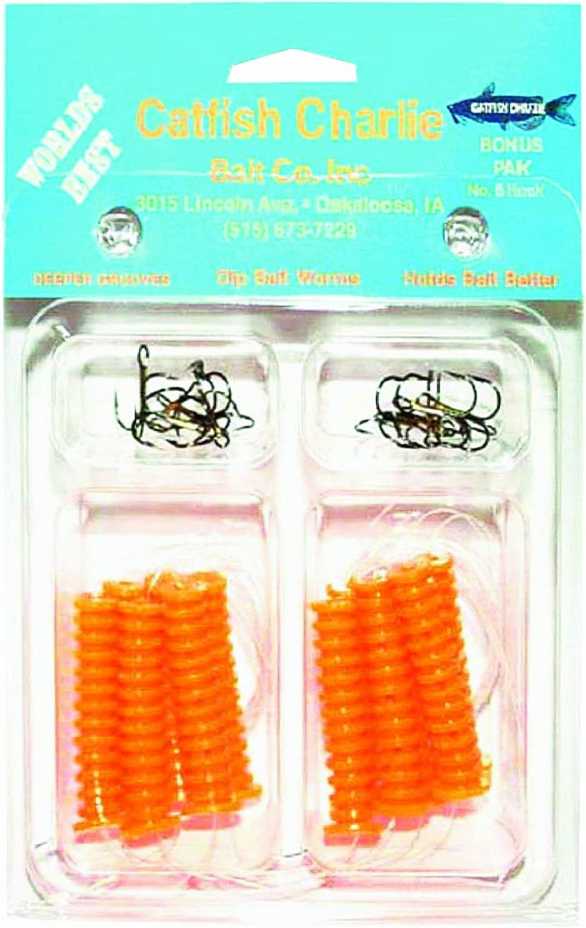 Catfish Charlies DBH- Dip Bait Worms-Pack of 12, Orange - Walmart.com