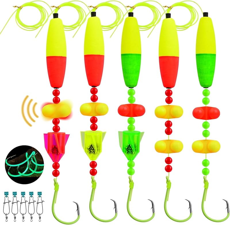 Catfish Fishing Rigs - Bank Fishing Set with 5pcs/Set, 6/0, 8/0, 10/0 ...
